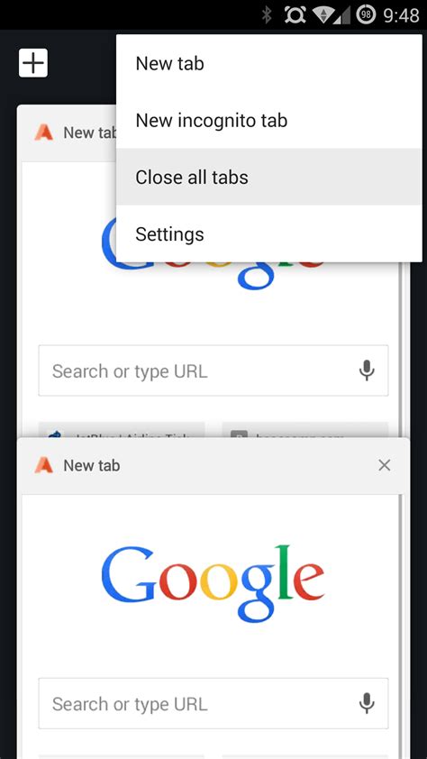 Tip Chrome Beta On Tablets Now Has An Easy Way To Close All Tabs