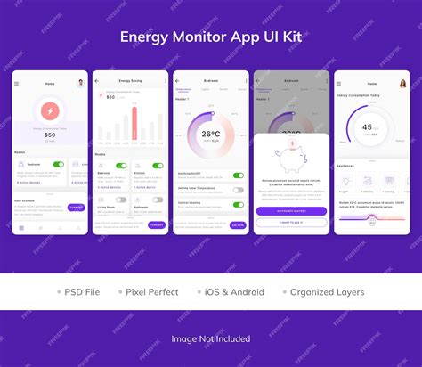 Premium Psd Energy Monitor App Ui Kit
