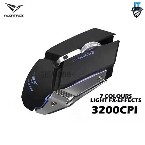 Alcatroz Cyborg C2 5 Butoon Gaming Mouse 7 Colours Light Effects 3200