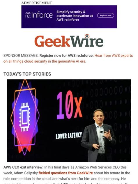 Geekwire Departing Aws Ceo Adam Selipsky On Ai The Cloud And Whats Next Milled
