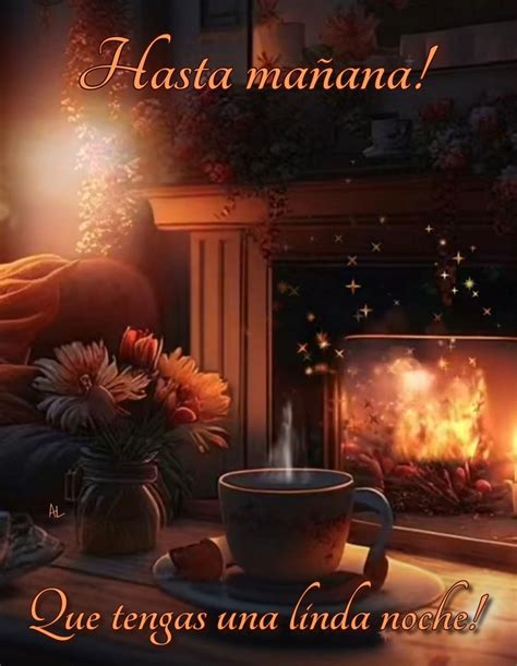 Frases De Buenas Noches Con Una Taza De Café Junto A La Chimenea