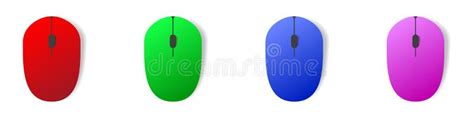 Computer Mouse Icons Vector Left And Right Click Vector Icons Set Of Pressing Different Mouse