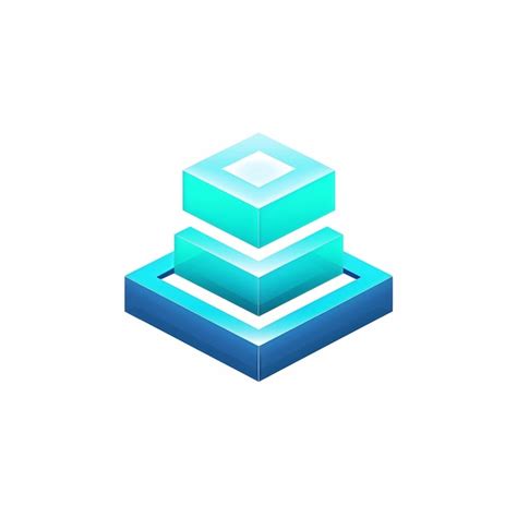 Abstract 3d Layered Cube With Blue Gradient Design Premium Ai Generated Image