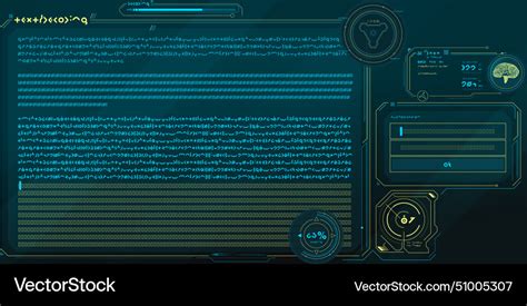 Futuristic Hud Interface For Processing Server Vector Image