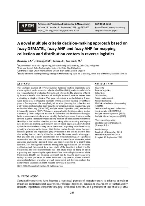 Pdf A Novel Multiple Criteria Decision Making Approach Based On Fuzzy Dematel Fuzzy Anp And