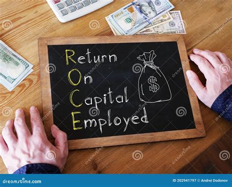 Return On Capital Employed ROCE Is Shown On Photo Using The Text Stock Image Image Of Banking