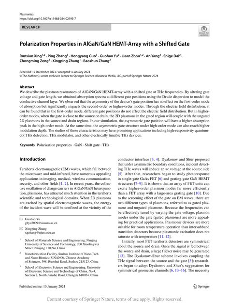 polarization properties in algan gan hemt array with a shifted gate