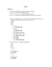 CS Lab Pdf Lab Objectives Continue Suing MatLab To Calculate Solutions To