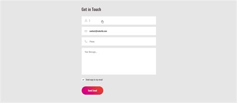Форма обратной связи для сайта css html