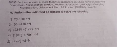 solved melc performs a series of more than two operations on whole