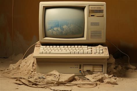 Premium Photo A Dusty Old Computer From The 1980s