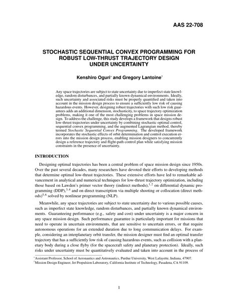 Pdf Stochastic Sequential Convex Programming For Robust Low Thrust