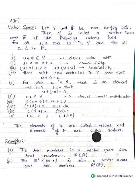 vector space subspace and spanning set pdf