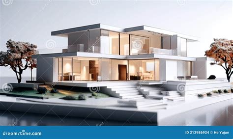 Architectural Model Of Modern House On Display Stock Illustration Illustration Of Building
