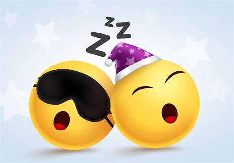 Emoji Schlafvektordesign Emojis Schlafen Müde Und Schnarchender