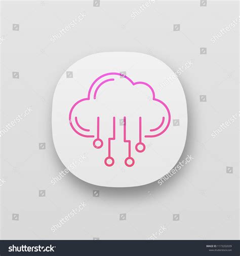 Cloud Computing App Icon Uiux User Stock Vector Royalty Free