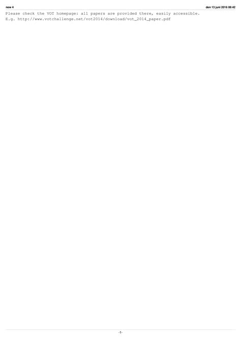 PDF The Visual Object Tracking VOT Challenge Results