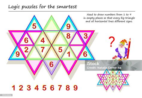 Logic Puzzle Sudoku Game For Smartest Need To Draw Numbers From 1 To 9 In Empty Places So That