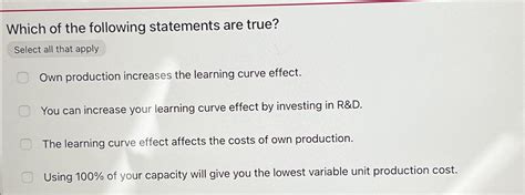 Solved Which of the following statements are true?Select all | Chegg.com