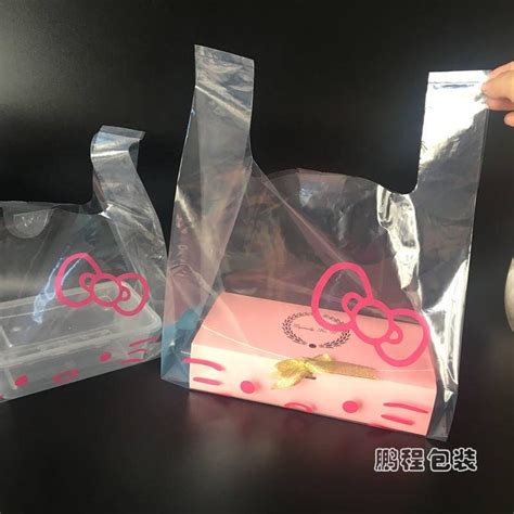 【平陽】高壓kitty透明軟膜背心袋快餐紙盒包裝袋塑膠袋壽司便當外賣袋子 蝦皮購物