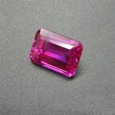 Pink Ruby Rectangle Faceted Gemstone Emerald Cut Pink Ruby Gem Etsy