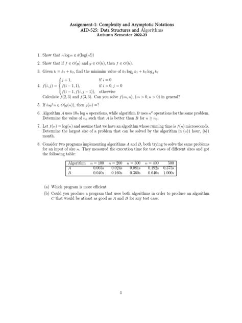 Exploring Asymptotic Complexity And Algorithm Efficiency Through Solving Problems Involving Big