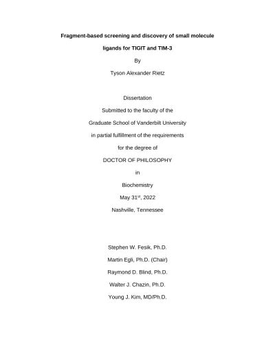 pdf fragment based screening and discovery of small vanderbilt