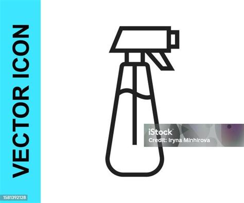 물 비료 흰색 배경에 고립 된 화학 아이콘에 대한 검은 줄 정원 분무기 벡터 벡터에 대한 스톡 벡터 아트 및 기타 이미지 벡터 0명 검은색 Istock