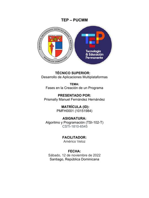 Fases En La Creación De Un Programa Pdf Algoritmos Lenguaje De