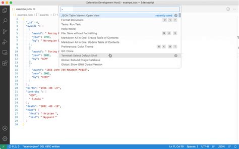 Extensão Vs Code Json Table Viewer E O Seu Esquema De Cores