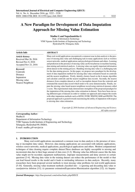 Pdf A New Paradigm For Development Of Data Imputation Approach For