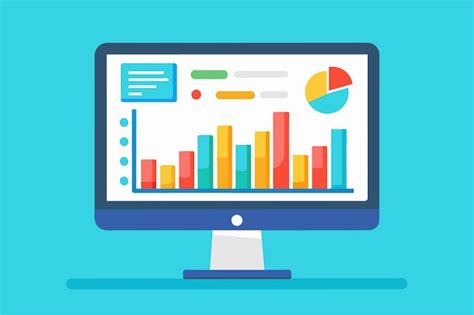 A Computer Screen Displays Various Data Charts And Graphs Including Bar