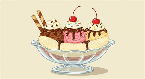 Classic Banana Split Stock Illustrations 377 Classic Banana Split