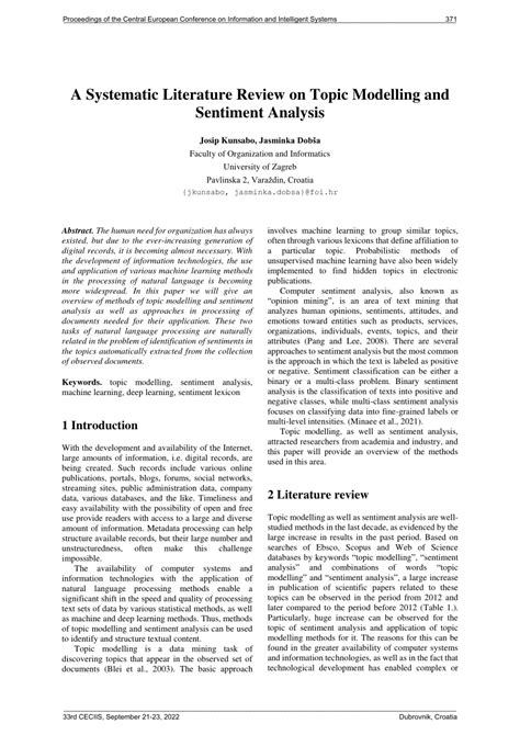 Pdf A Systematic Literature Review On Topic Modelling And Sentiment