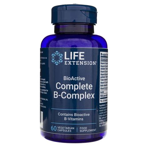 Life Extension Bioactive Complete B-Complex - 60 Veg Capsules | Medpak ...