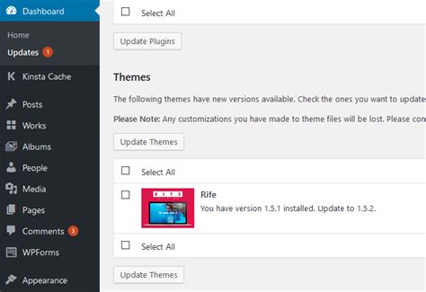 Updating Theme Rife Theme Documentation