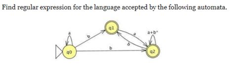 Solved Find Regular Expression For The Language Accepted By
