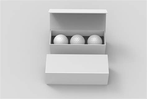 프로모션 브랜딩을 위한 골프공 선물 용지 상자 3d 렌더링 그림입니다 0명에 대한 스톡 사진 및 기타 이미지 0명 3차원 형태 4 Istock