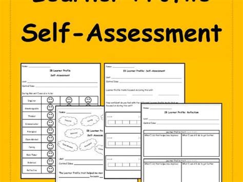 Pyp Learner Profile Self Assessment Teaching Resources