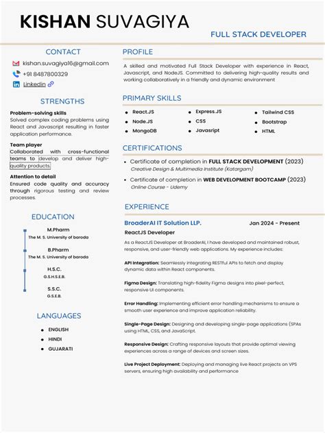 Kishan Suvagiya Resume Pdf Java Script Computer Engineering