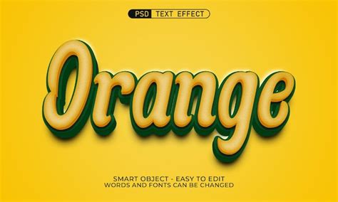 Orange 3d Text Effect Template Premium Psd