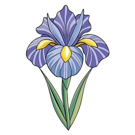 Premium Vector Iris Flower Cartoon Style Icon Vector Clipart Illustration