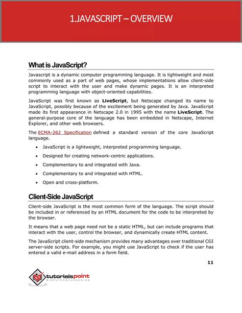 javascript tutorial pdf