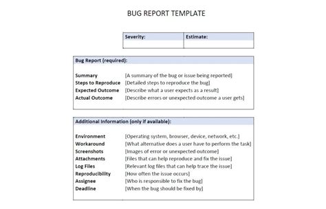 Bug Report How To Report And Downloadable Template Vit Lyoshin