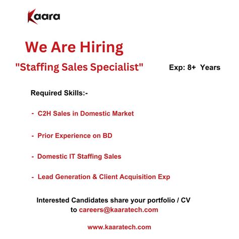 Kaaratech Domestic Staffing Sales Technicaljobs Wearehiring Jobs