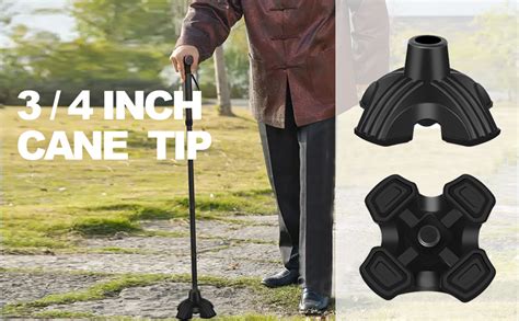 Cane Tip Self Standing Anckne 3 4 Inch Quad Rubber