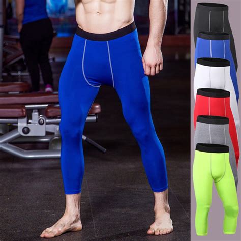 Buy Men Compression Pants 34 Base Layers Tight Leggings Sport Jogging