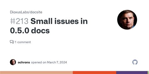 Small Issues In 050 Docs · Issue 213 · Dioxuslabsdocsite · Github