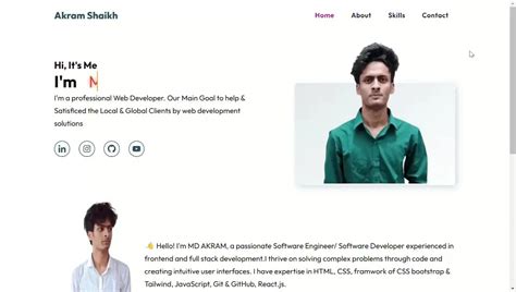 Md Akram On Linkedin Webdevelopment Portfolio Frontend Portfolio