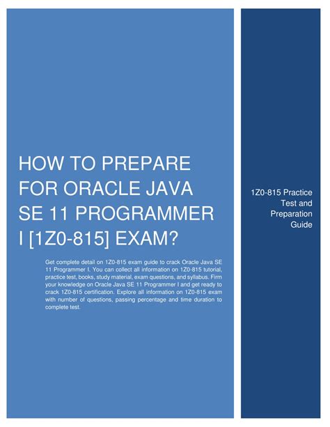 ppt how to prepare for oracle java se 11 programmer i [1z0 815] exam